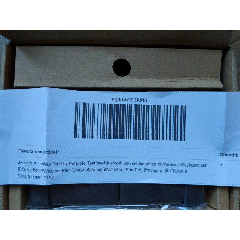 Клавиатура JETech-2157, Безжична, Bluetooth, Сгъваема, Водоустойчива ...