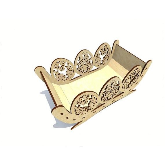 Cosulet de pasti din lemn gravat cu oua de pasti 31,9x14,6x15,8 cm ...