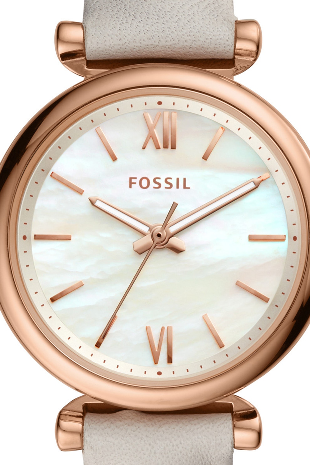 Fossil, Часовник с кожена каишка, Мръснобял - eMAG.bg