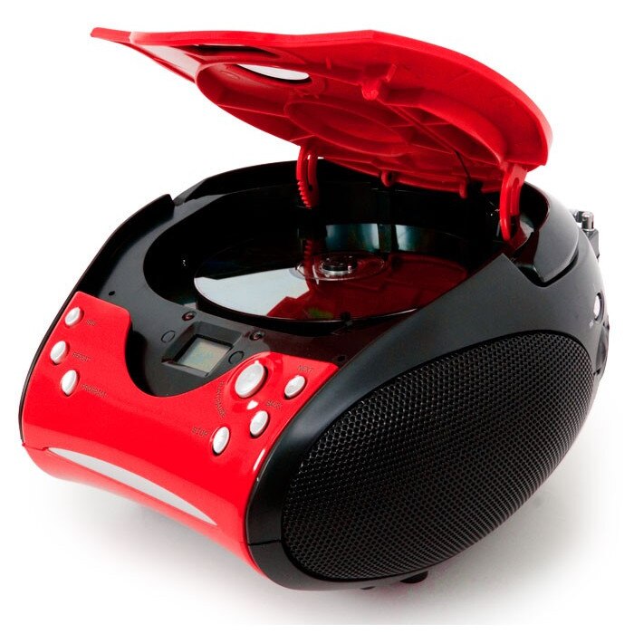 Sistem audio portabil Lenco SCD-24, CD Player, tuner FM, 2x1.2W, Rosu ...