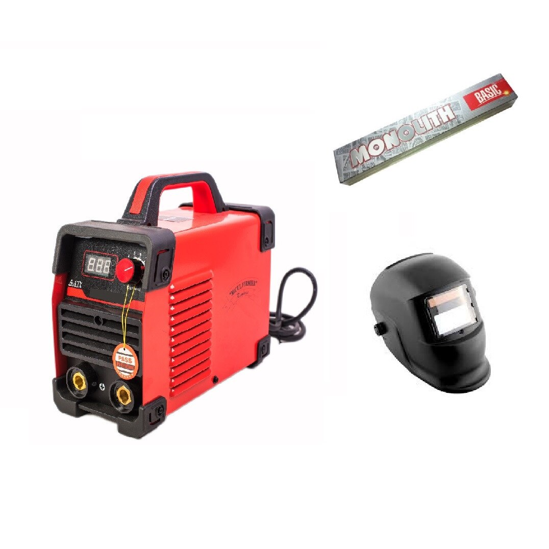 Pachet - Aparat de sudura tip invertor MF 200A rosu, masca de sudura ...