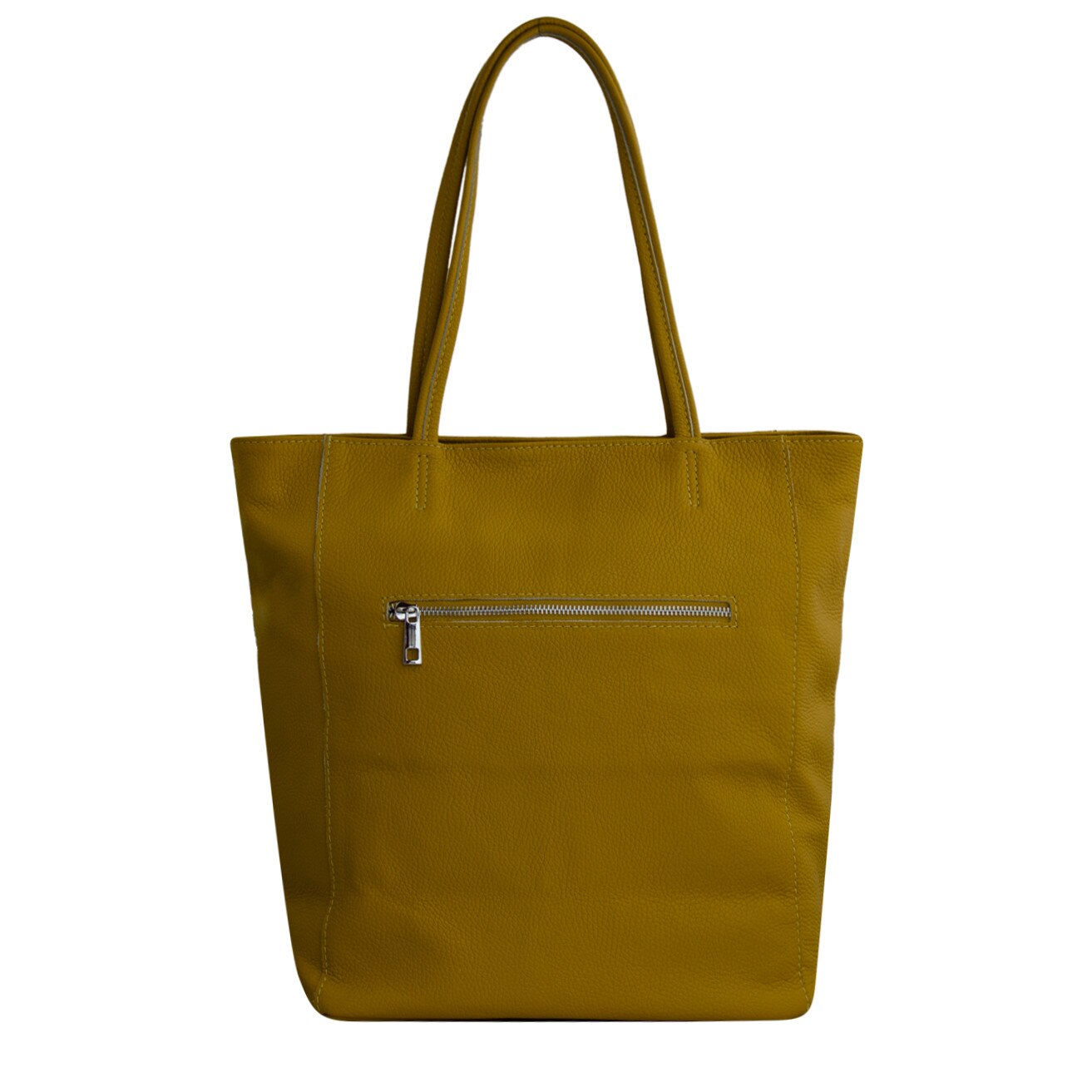 Geanta tip traista din piele naturala Eva Bags, Aisia galben - eMAG.ro
