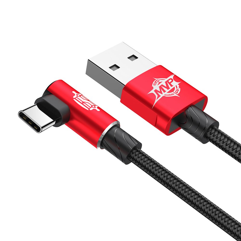 Кабел Baseus MVP Elbow Type USB Type-C, 1.5A, 2m, червен - eMAG.bg