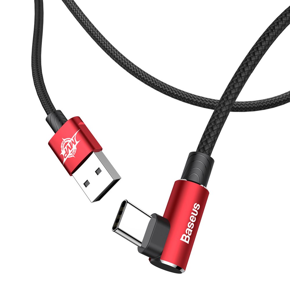 Кабел Baseus MVP Elbow Type USB Type-C, 1.5A, 2m, червен - eMAG.bg