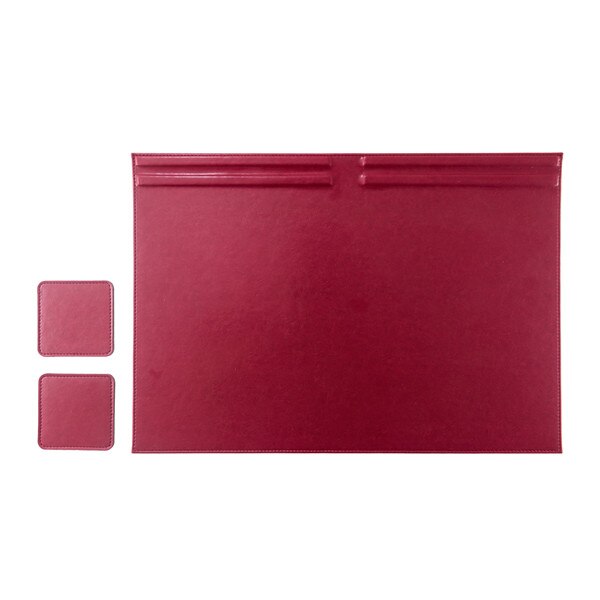 Mapa birou piele ecologica Basic Caprice + 2 Suporti pahar CADOU bordo ...