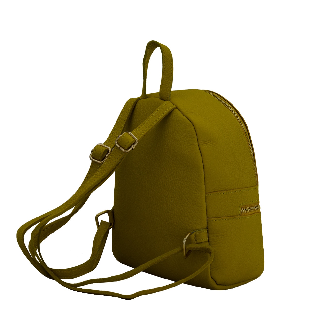 Rucsac de dama din piele naturala Eva Bags, Anda galben - eMAG.ro