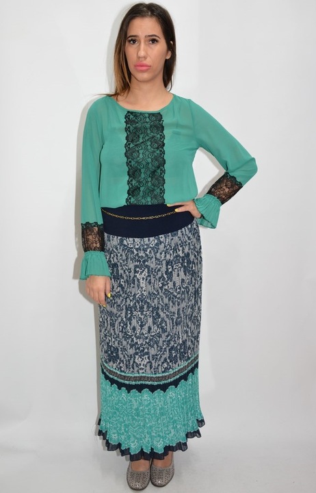 Fusta dama, de vara, lejera, lunga, cu design vintage, D&J Exclusive ...