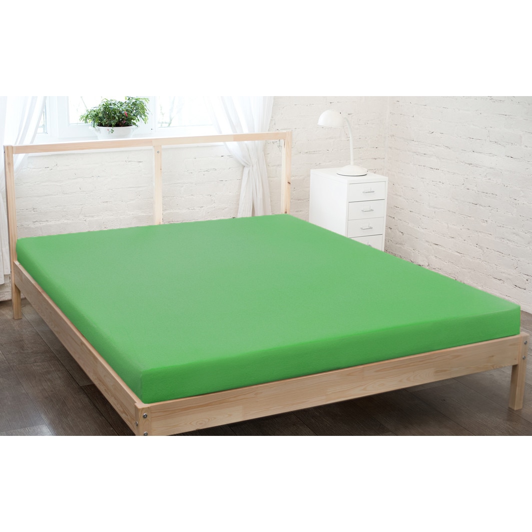 Cearceaf de pat cu elastic, Bumbac/Poliester, 200x220 cm, Verde - eMAG.ro