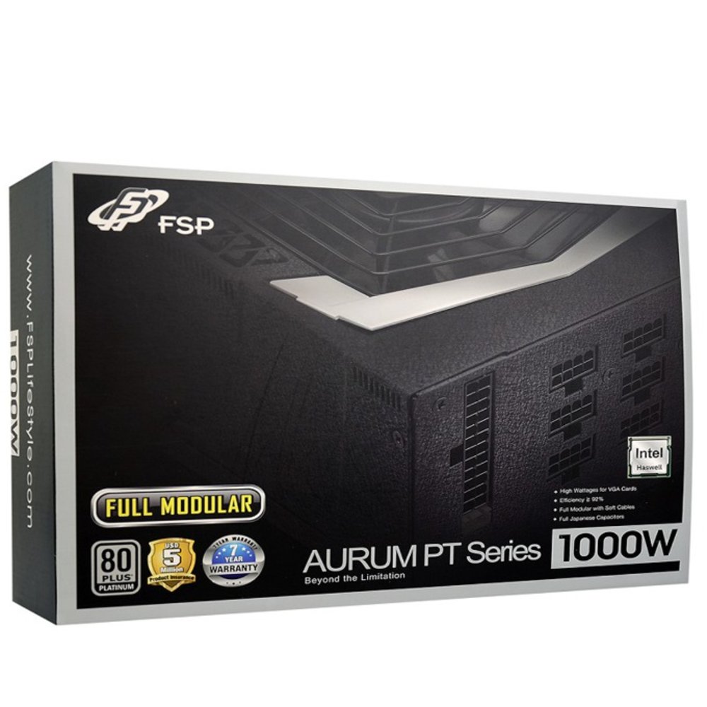 Захранване Fortron Aurum PT, 1000W, Active PFC, 80+ Platinum, 135mm ...