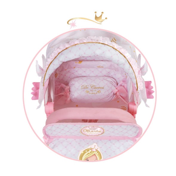 Carut pliant pentru papusi convertibil cu rucsac, 75 cm, De Cuevas ...