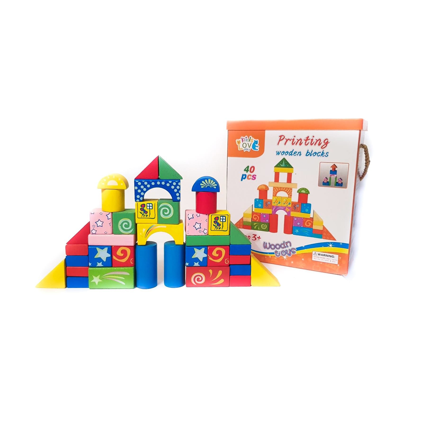 Cuburi de construit din lemn, cu desene si sortator - eMAG.ro