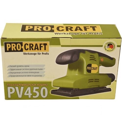 Виброшлайф Procraft PV450, 450W, 11000 об/мин, 187x90 мм, връзка за ...