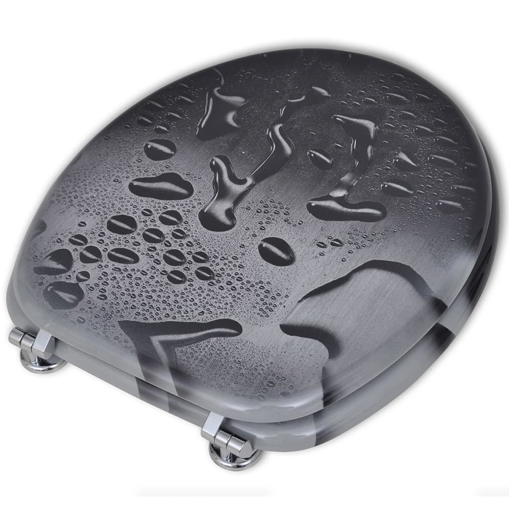 Set 2 capace de WC, vidaXL, model picatura apa, MDF, Multicolor - eMAG.ro