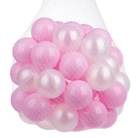 Bile din plastic roz cu alb pentru locul de joaca, copii, ATS, 50 de ...
