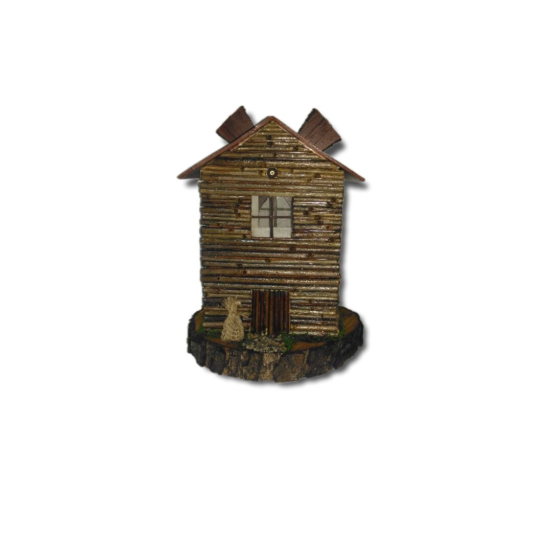 Moara de vant pe suport rondea lemn handmade model J - eMAG.ro