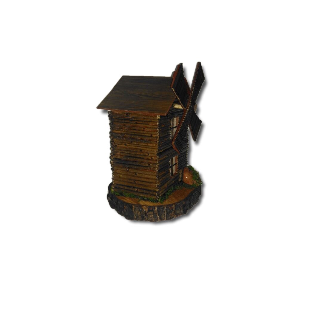 Moara de vant pe suport rondea lemn handmade model J - eMAG.ro