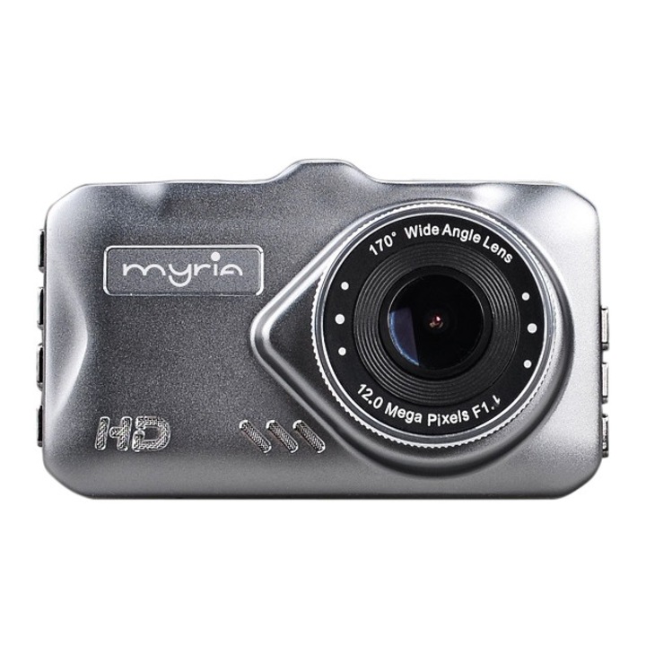 Camera video auto DVR MYRIA MY2116, 3", Full HD, Senzor G, argintiu ...
