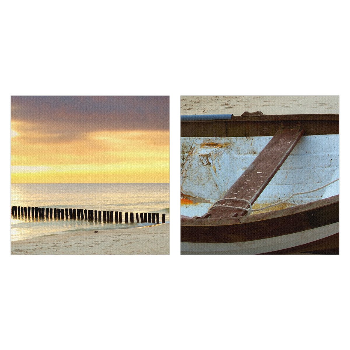 Tabloul in rama 60x60 cm, Barca Pe Plaja, F1BAC60x60-0515 - eMAG.ro