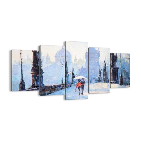 Tablou Canvas, 160x85 cm, Plimbare Pe Podul Din Praga, EA160x85-3416 ...