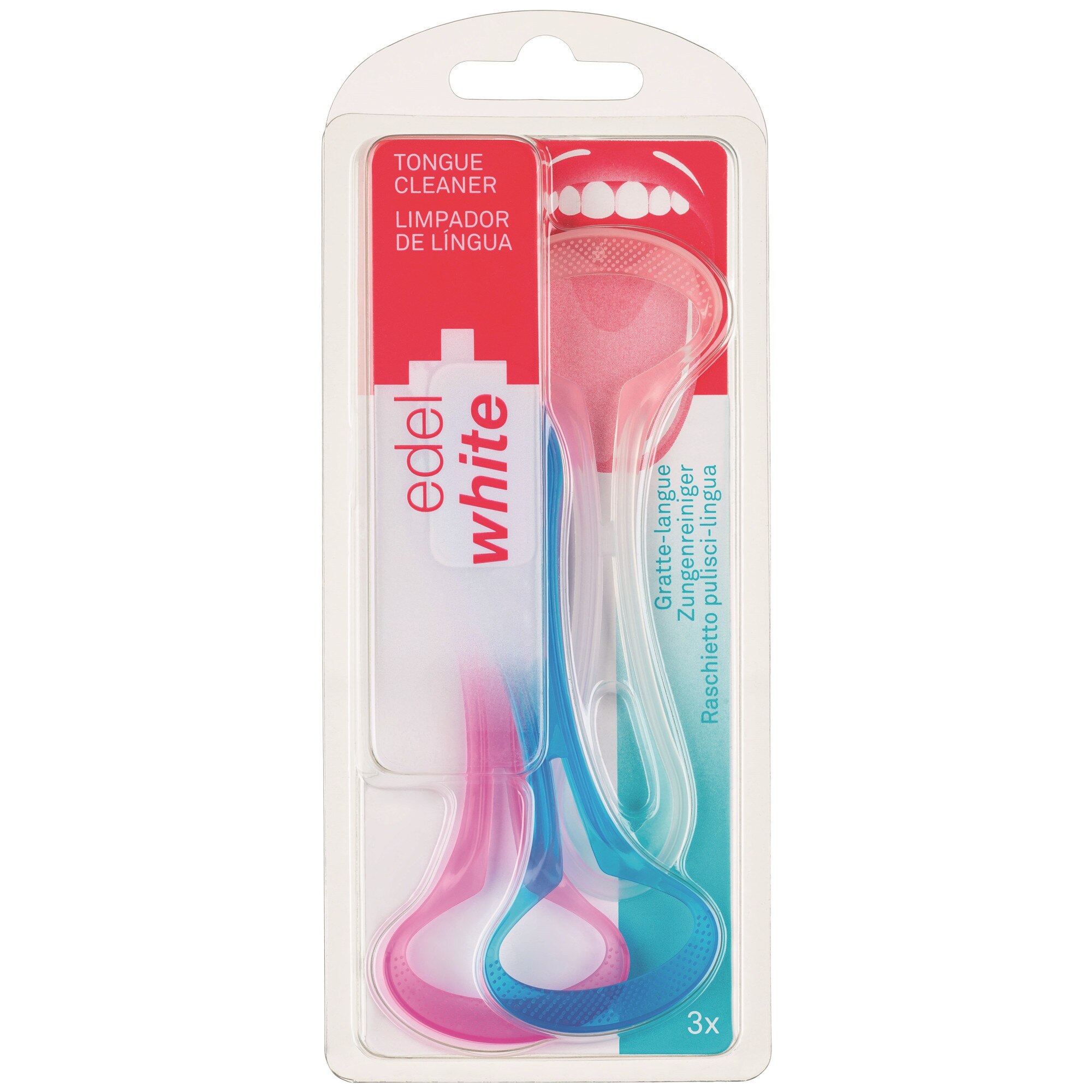 Dispozitiv de curatat limba edel+white Tongue Cleaner set 3 dispozitive ...