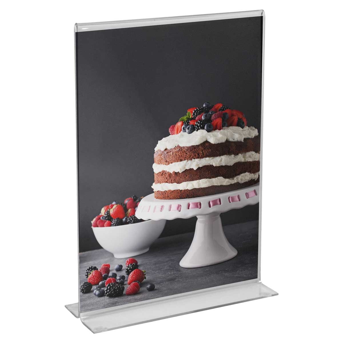 Suport meniu JJ DISPLAYS, din plastic transparent pentru birou, format ...