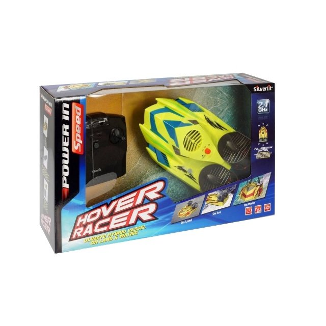 Silverlit кораб на въздушна възглавница, Hover Craft Racer, се движи по вода и по суша, с жълто ...