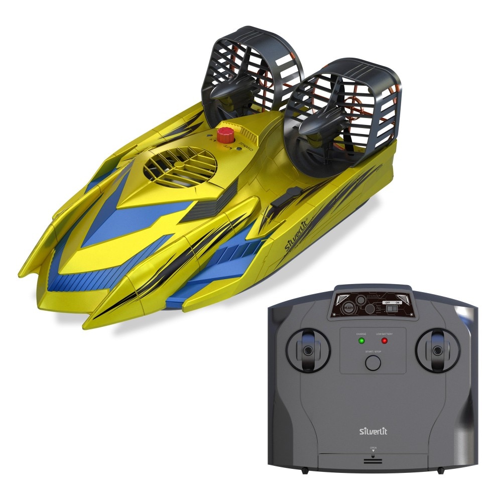 Silverlit кораб на въздушна възглавница, Hover Craft Racer, се движи по вода и по суша, с жълто ...