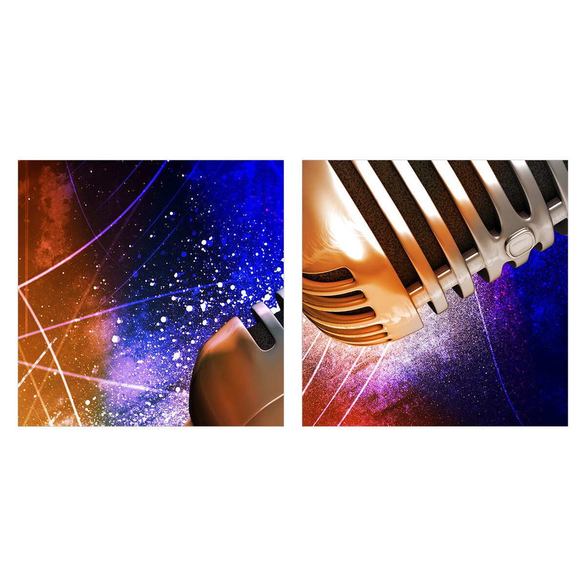 Ceas de perete din sticla 60x60 cm, Microfon, C3AC60x60-0450 - eMAG.ro