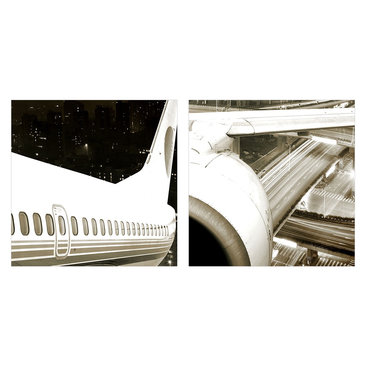 Ceas de perete din sticla 85x85 cm, Avion Decoland din Aeroport ...