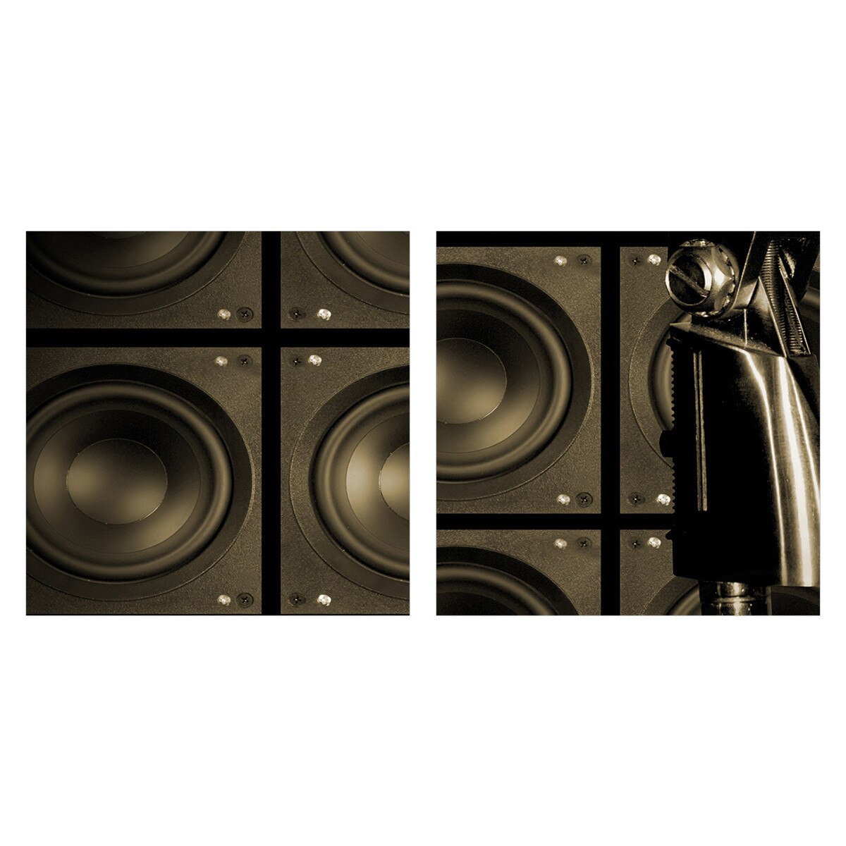 Ceas de perete din sticla 40x40 cm, Microfon De Studio, C3AC40x40-0306 ...