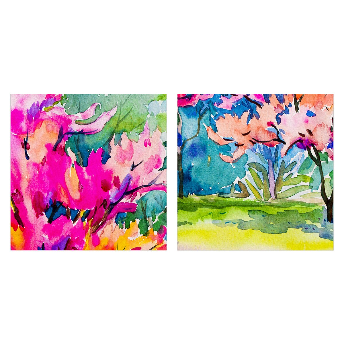 Tablou pe sticla 55x100 cm, Parc Cu Copaci Si Vara, GPA55x100-2941 ...