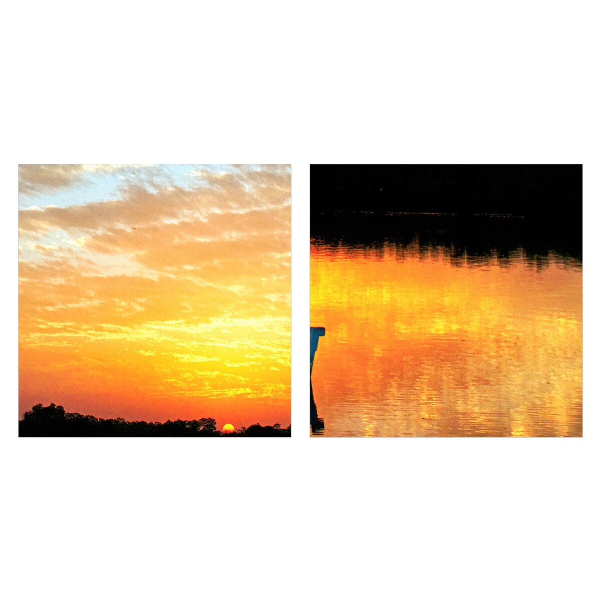 Ceas pe sticla 50x50 cm, Imaginea Unui Lac La Apus, C3AR50x50-3167 ...