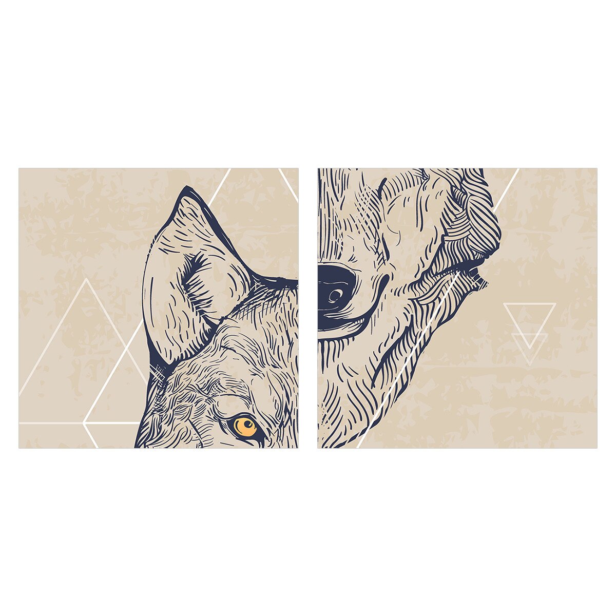 Tablou pe sticla 55x100 cm, Desen Lup, GPA55x100-3109 - eMAG.ro