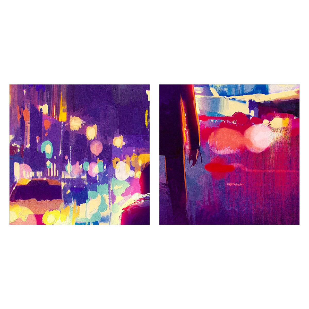 Ceas pe sticla 40x40 cm, Strada Aglomerata Noaptea, C3AC40x40-3189 ...