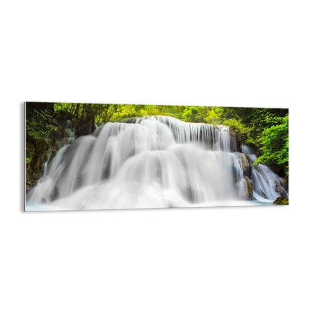 Tablou pe sticla 120x50 cm, Cascada Apa Parc, GAB120x50-2511 - eMAG.ro