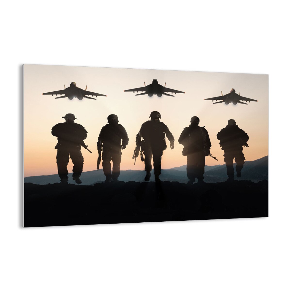 Tablou pe sticla 120x80 cm, Soldat Cu Arma De Armata, GAA120x80-3436 ...