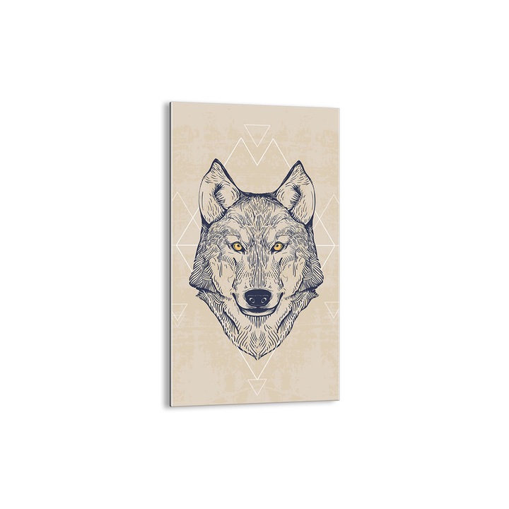Tablou pe sticla 55x100 cm, Desen Lup, GPA55x100-3109 - eMAG.ro