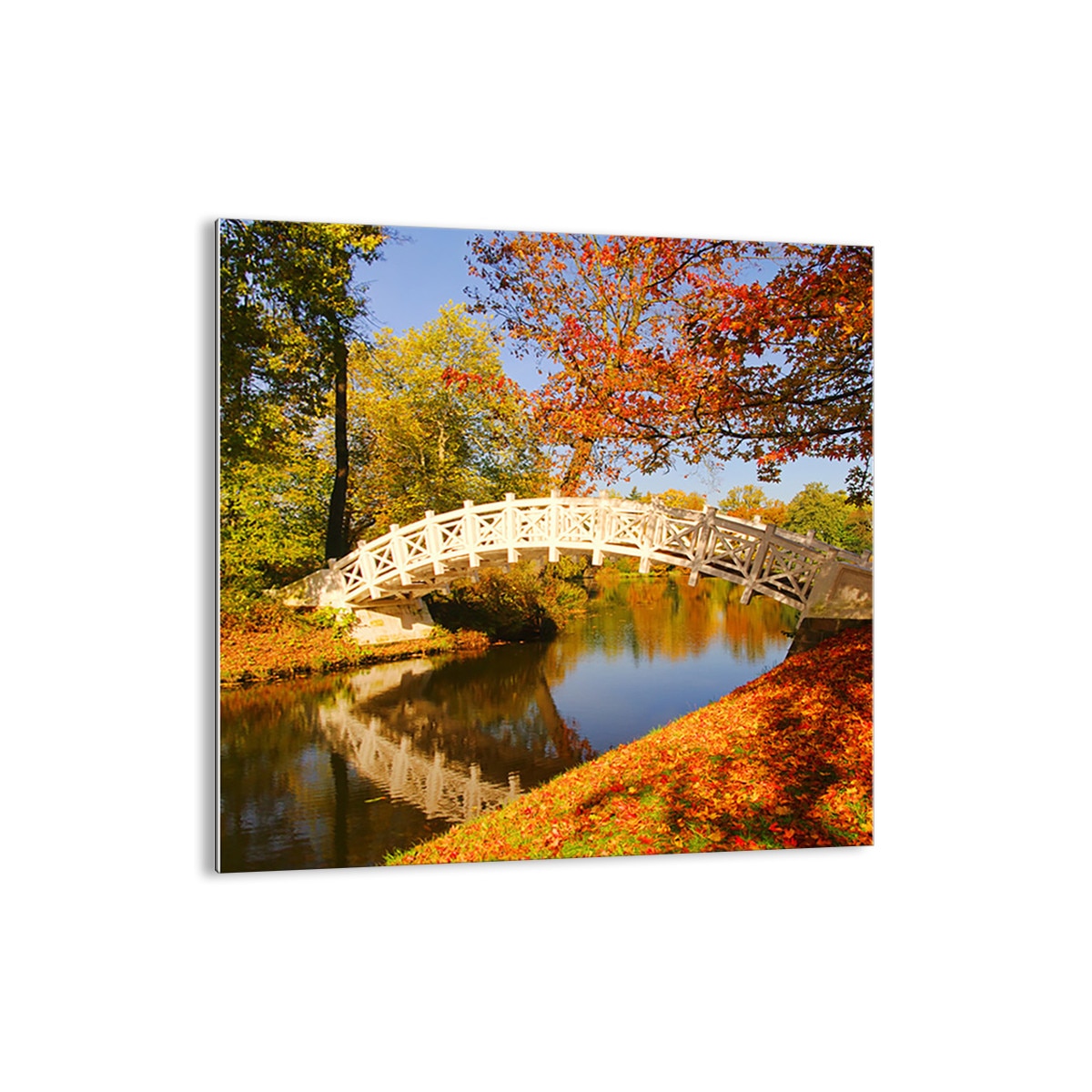 Tablou pe sticla 40x40 cm, Parcul Podului De Toamna, GAC40x40-2654 ...