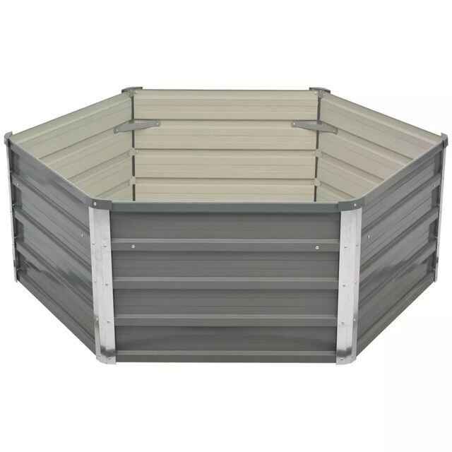 Pat inalt cu straturi, TOT, 129x129x46 cm, otel galvanizat, gri - eMAG.ro