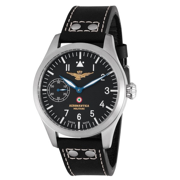 Ceas barbatesc Aeronautica Militare Aviator Mecanic Manual Swiss, negru ...