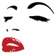 Sticker decorativ perete CHIP DE FEMEIE CU BUZE ROSII 60X60 CM - eMAG.ro