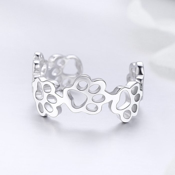 Сребърен пръстен с лапи, Регулируем - eMAG.bg