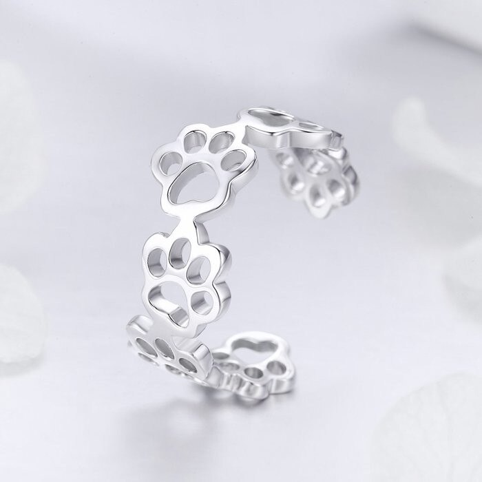 Сребърен пръстен с лапи, Регулируем - eMAG.bg