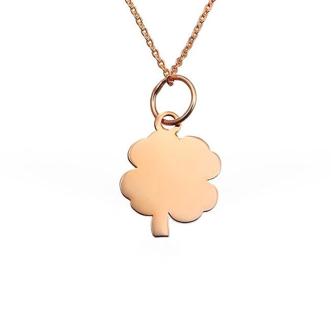 Colier din aur roz 14k cu pandant in forma de "Trifoi", Emer Gold - eMAG.ro