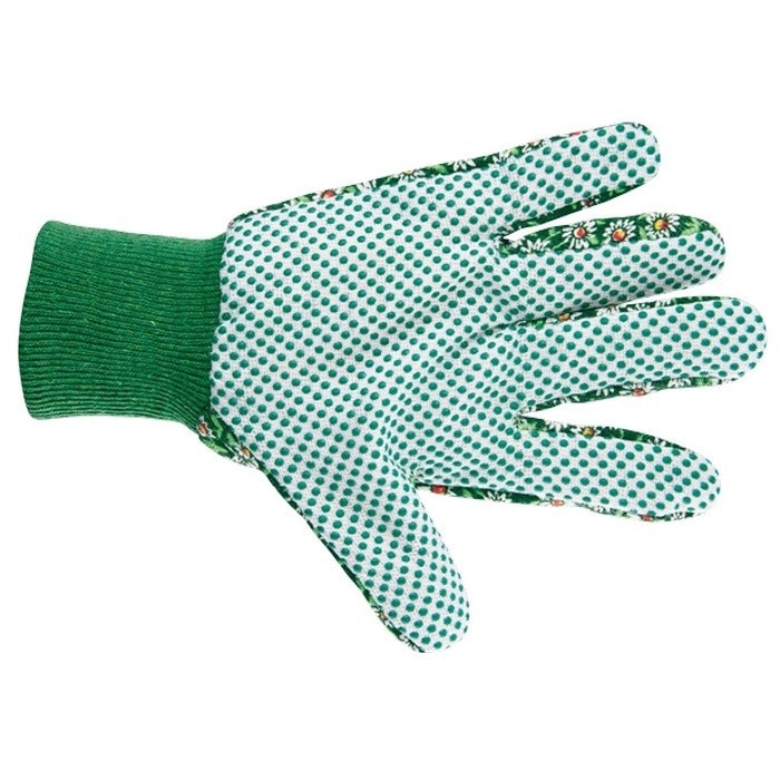 Manusi de gradina, din bumbac cu puncte PVC, cu manseta, masura M ...