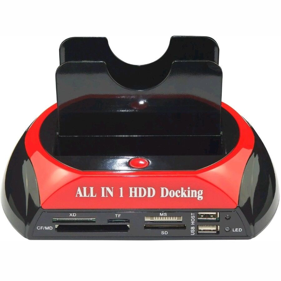 Dock hard disk, cu usb, dual, SATA 3.5/2.5, rosu/negru - eMAG.ro