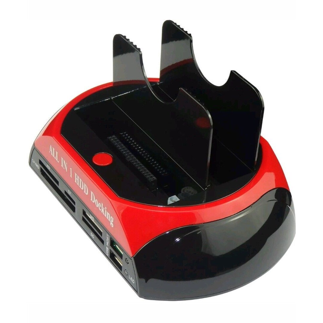 Dock hard disk, cu usb, dual, SATA 3.5/2.5, rosu/negru - eMAG.ro