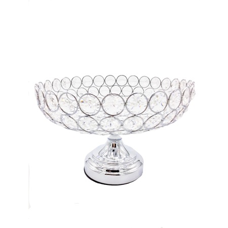 Fructiera cu picior, realizata din inox si sticla, 26 cm - eMAG.ro