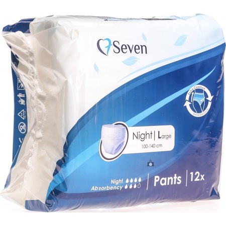 Scutece adulti tip chilot SEVEN Large noapte 7/8 picaturi 12 buc - eMAG.ro