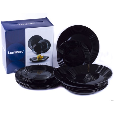 Set serviciu masa portelan 19bucati Harena negru - eMAG.ro